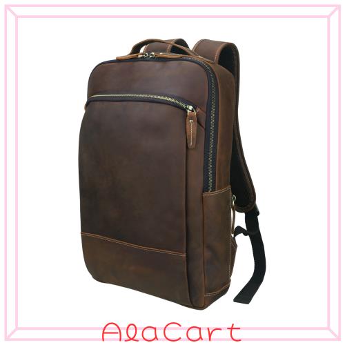 [Lannsyne] リュック メンズ 本革 リュックサック 革 ビジネスリュック バックパック 薄マチ 大容量 15インチPC A4対応 通勤 通学 出張