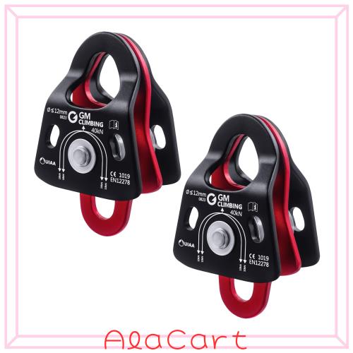 GM CLIMBING 40kN マイクロダブルプーリー CE UIAA認証 ボールベアリング 倍力システム プーリーシステム クライミング リギング レスキ
