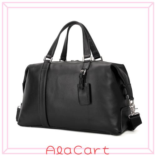 Ariga ボストンバッグ 本革 牛革 2WAY 機内持ち込み 底鋲付き 防水 軽量 大容量 手提げ レザー 出張 旅行 トラベル スポーツ 修学旅行 ゴ