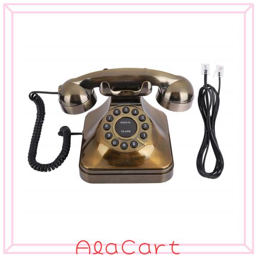 アンティークブロンズ電話 ヴィンテージ固定電話 小型軽量 ノイズリダクション デスクトップ発信者の自宅/オフィス用 アンティーク電話機