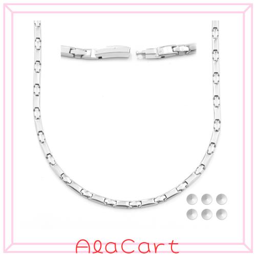 [はち] 純度99.99％ 23粒 ゲルマニウムネックレス 純チタン メンズ レディース ネックレス 静電気除去 シルバー ファッションジュエリー