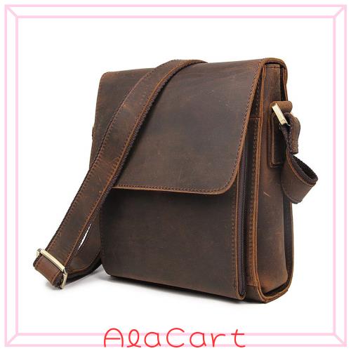 [Ariga] ショルダーバッグ メンズ 本革 牛革 斜め掛けバッグ メッセンジャーバッグ 通勤 通学 レザー