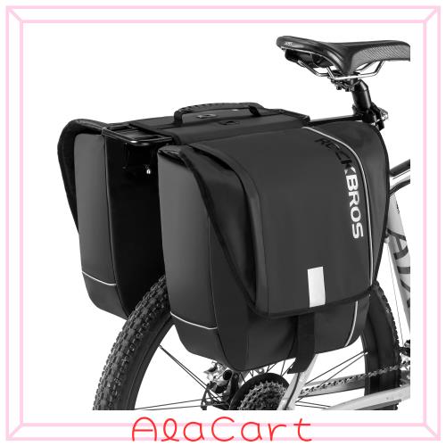 ROCKBROS(ロックブロス)パニアバッグ 自転車 リアバッグ 防水 大容量 左右一体型 ペア30L サイドバッグ 取り付け簡単 反射付き サイクリ