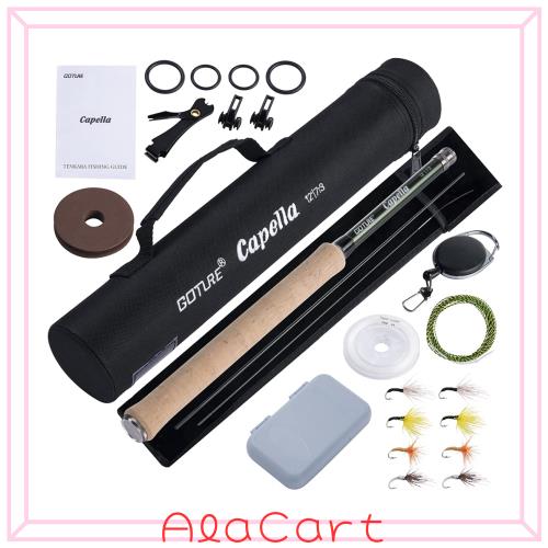 Goture 3.6m テンカラロッドセット 渓流竿 テンカラロッド 軽量 炭素繊維【テンカラ】 渓流釣り/河川釣り トラウト ヤマメ イワナ ニジマ