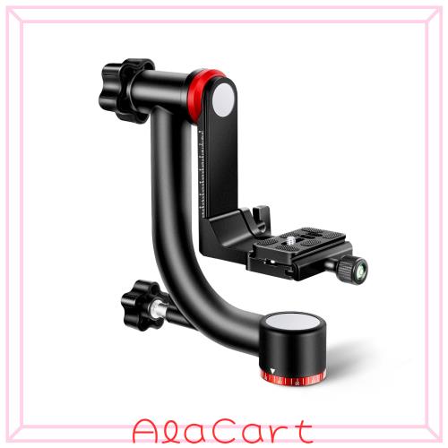 NEEWER ジンバル三脚ヘッド 耐荷重アルミ合金 Arcaタイプクイックリリースプレート付き GM101 360度パノラマ撮影 DSLRカメラに対応 最大