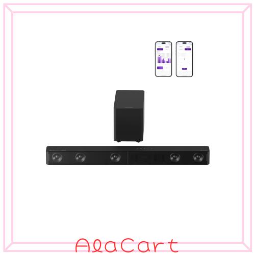 ULTIMEA 5.1ch サラウンドスピーカー Dolby Atmos/eARC対応 サウンドバー テレビ用 サブウーファー付き VoiceMX/BassMX/APP制御 300W出力