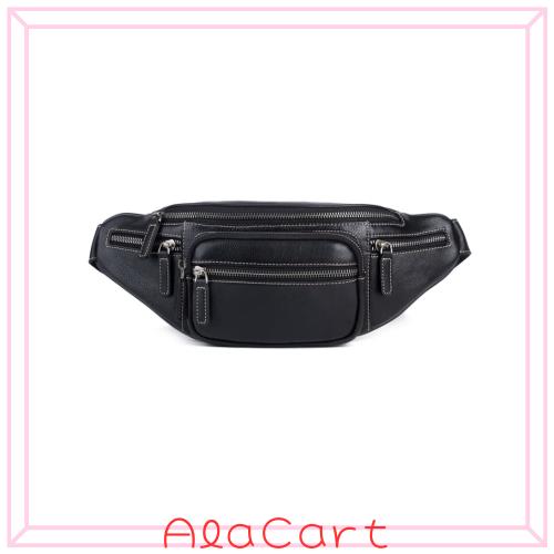 [Ｗｈａｔｎａ] アンティーク風合い鞣し天 然 牛革 ウエストポーチ ウエストバッグ メンズ ミニショルダーバッグ 手作業で作 男女兼用 本