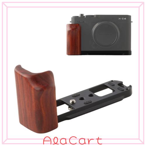 WEPOTO Fujifilm X-E4用ハンドグリップノーブルウッド+メタル (GP-XE4-R)
