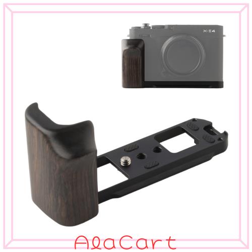 WEPOTO Fujifilm X-E4用ハンドグリップノーブルウッド+メタル (GP-XE4-B)