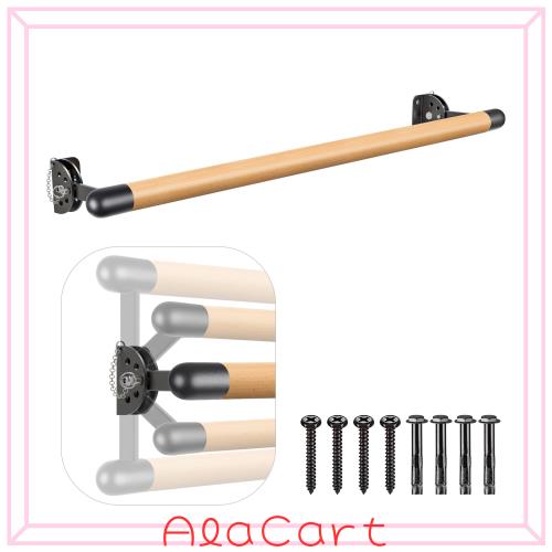 Kipika 壁掛け式 伝統的な無垢材 バレエバレシステム ストレッチ/ダンスバー ホームワークアウト ダンス用品用 耐久性のあるメタルサポー