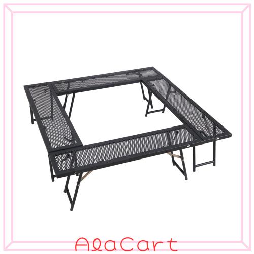 SUN-YE 焚き火テーブル アウトドア 囲炉裏 自由な組み合わせで使えるシェイプ 収納ケース付 アウトドア アイアン囲炉裏テーブル マルチフ
