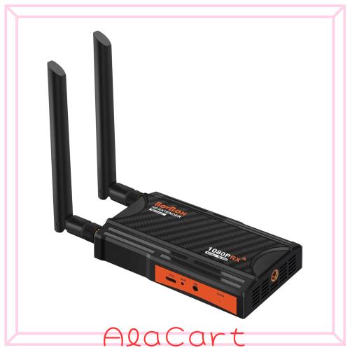 ワイヤレスHDMI エクステンダーレシーバー、2.4/5GフルHD200mサポート1TX最大4RX、DSLRカメラプロジェクター用のHDMIループアウトおよびI