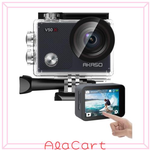 AKASO アクションカメラ V50X，4K30fps 20MP 新版6軸手ぶれ補正 WiFi対応 小型アクションカム,40M防水 タッチスクリーン式 HDMI出力 Micr