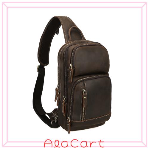 [Morsut] ボディバッグ 本革 メンズ ショルダーバッグ 斜めがけバッグ レザー 大容量 3way USBポート付き 左右肩掛け対応 10.5インチiPad