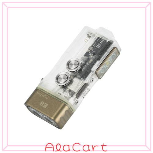 RovyVon E8 懐中電灯キーリング 700 ルーメン 充電式 AAA 懐中電灯、白、赤、青のライト、ロックアウトモード、防水、家庭用および屋外用