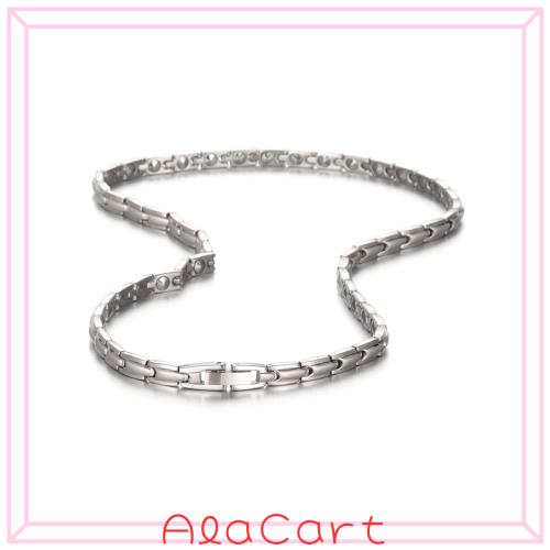 [HyyMe] 54粒 純度99.999% ゲルマニウム ネックレス ステンレス鋼ですネックレス ヘマタイト 人気 静電気除去 ファッションジュエリー こ