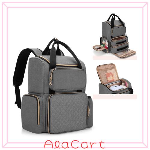 [Luxja] マニキュア収納 リュック 70ボトル用 仕切り 2つの取り外し可能なポーチ付き ネイルライト 収納 マニキュアケース 3WAY 持ち運び