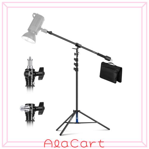 NEEWER エアクッションライトスタンド ブームアーム、カウンターウェイト、サンドバッグ、1/4”ネジ付き 3mまで調節可能な撮影スタンド ソ