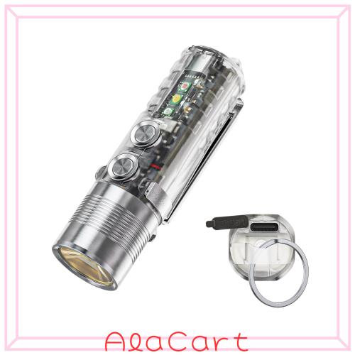 RovyVon オーロラ A28 2rd USB-C EDC 懐中電灯、6500K LED 最大 1000 ルーメン、850mAh 充電式小型懐中電灯、赤/白/365nm サイドライト、