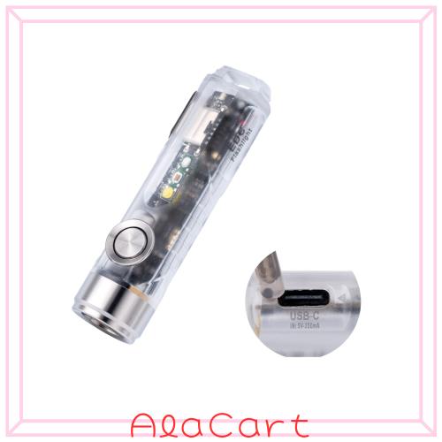 RovyVon オーロラ A8 USB C キーチェーン懐中電灯充電式、650 ルーメン 6500 k クール ホワイト超明るいミニ懐中電灯、赤/白/365 nm サイ