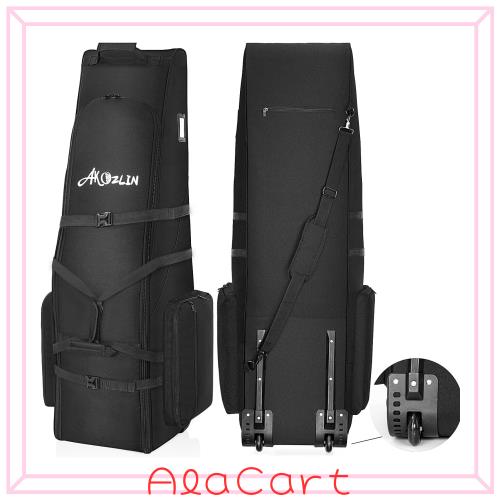 AKOZLIN ゴルフバッグ カバー 収納保管 キャスター付き 高密度900Dオックスフォード布 9.5型 / 48インチまで対応 ゴルフ用トラベルカバー