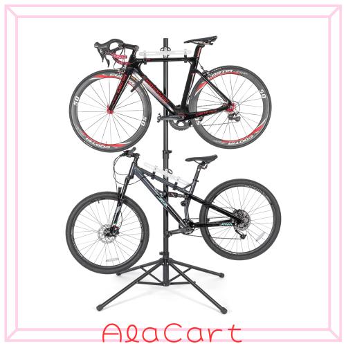 CXWXC 自転車 スタンド 2台 倒れない 横置き ディスプレイスタンド 高さ無段階調整 室内用 (BN-W009)