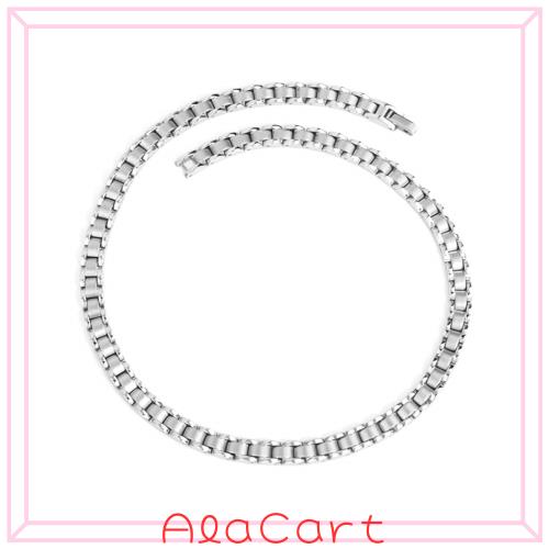 [N+NITROLUBE] ゲルマニウム ネックレス メンズ レディース 純チタン 磁気 ネックレス ヘマタイト 静電気除去 ジュエリー (シルバー、ゲ