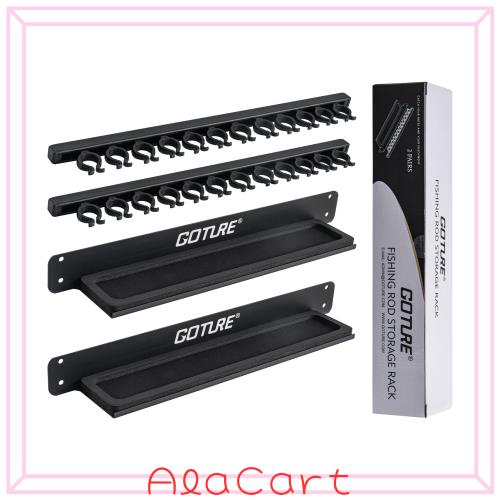 Goture ロッドスタンド 釣り 壁掛け ロッドホルダー 竿立て 最大24本収納 耐荷重10-20kg 縦置き式 釣り竿収納 省スペース 竿たて ブラッ