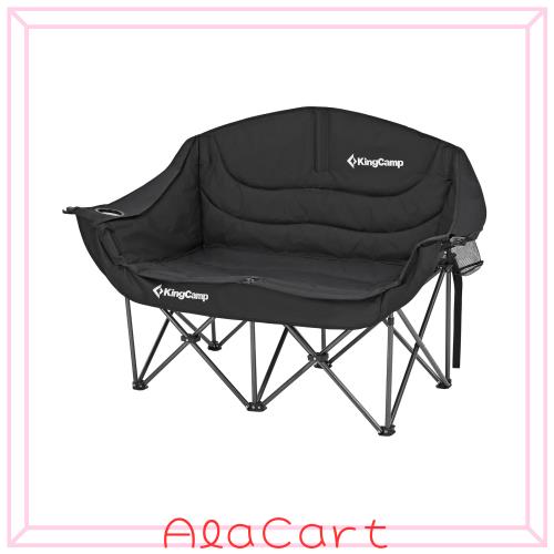 KingCamp アウトドアチェア 二人掛け 折りたたみ式 耐荷重300kg ソファチェア カップルチェア 二人用 収納袋付き 釣り 運動会 ガーデン