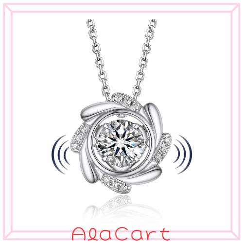 [MomentWish] 女性用ダンスネックレス 1カラット モアッサナイト ヘイローペンダント Dカラー VVS1 模造ダイヤモンド 925スターリングシ MomentWish] 女性用ダンスネックレス 1カラット モアッサナイト