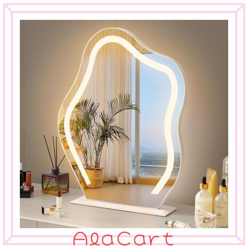 FENCHILIN 女優ミラー 鏡 卓上 壁掛け 2WAY ライト付き 化粧鏡 ハリウッドミラー 女優鏡 卓上鏡 壁掛けミラー led ミラー 三色照明モード