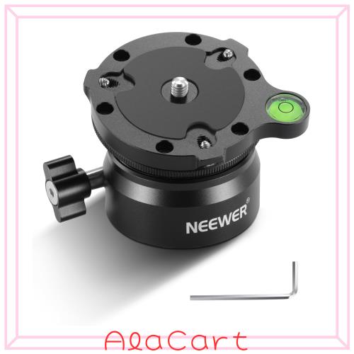 NEEWER 三脚レベリングベース (Φ60mm) カメラ水準器 アルミ製 調整可能な三脚ヘッドプレート 15°/+15°チルト/気泡水準器/1/4” 3/8 ”ね