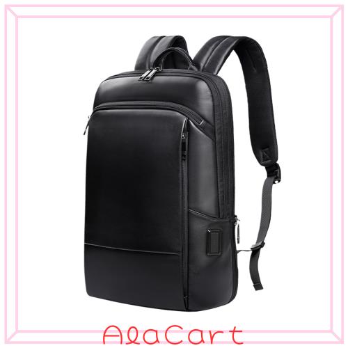 [Achiyu] ビジネスリュック 革 リュック バックパック リュックサック 本革 牛革 レザー 軽量 薄型 大容量 マチ拡張 17インチ PC 多機能