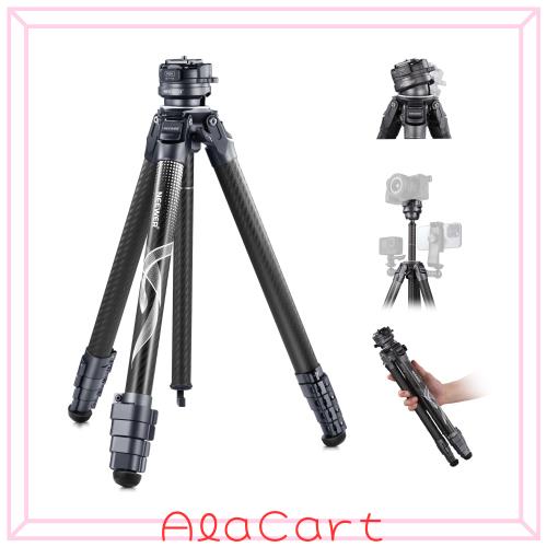 NEEWER LITETRIP LT32 157cmトラベル三脚 カーボン 15°レベリング 360°パノラマ雲台、着脱式中心軸、ファストフリップバックル、Arca Q