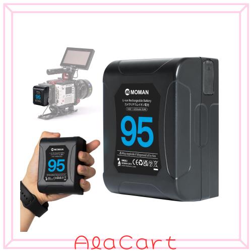 Vマウントバッテリー, Moman Power 95 ミニ Vマウントバッテリー 95Wh 6450mAh 14.8V 出力168W(Max) D-TAP/USB-A対応/BP出力 ソニー カメ