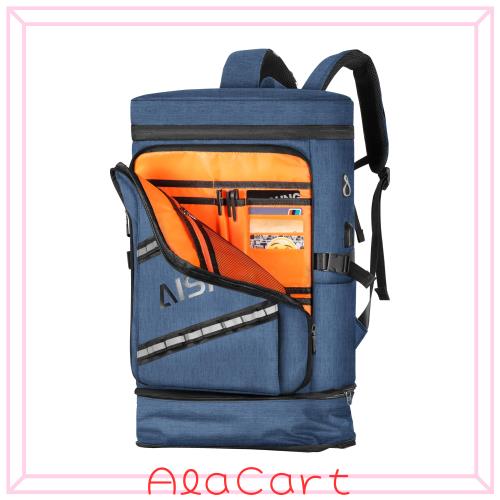 [AISFA] リュック メンズ リュックサック スクエア バックパック 17インチ PC ビジネス USB充電ポート付き 30L 大容量 アウトドア 旅行