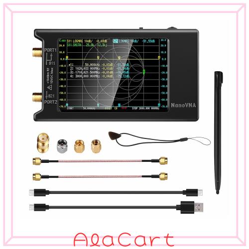 NanoVNA-H4 ベクトルネットワークアナライザ、V4.3 10KHz -1.5GHz HF VHF UHF ポータブルアンテナアナライザ、4インチタッチスクリーン、