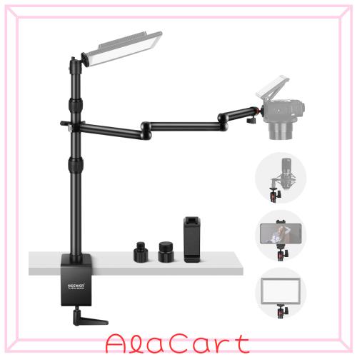 NEEWER アップグレード カメラアーム オーバーヘッドカメラマウントスタンド 卓上 3段伸縮式延長アーム(最大荷重0.9kg) 1.2m伸縮デスクマ