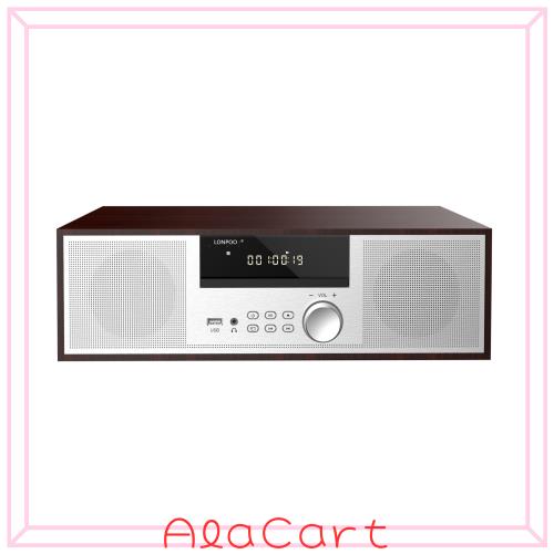 CDプレーヤー 40W コンパクトコンポーネントシステム CDステレオミニコンポ FMラジオ Bluetooth対応スピーカー USB/AUX入力 ヘッドフォン