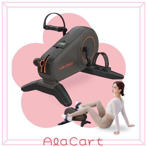 I-uki Sport ミニ エアロバイク 家庭用 静音 マグネット8段階負荷 滑り止めストラップ付き 液晶メーター 脚付きルームバイク 省スペース