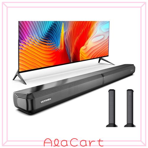 ULTIMEA サウンドバー 2-in-1 分割式 取り外し可能 テレビ スピーカー PC用 壁掛け/据置き両用 2.2ch Bluetooth5.3 重低音 100W ホームシ