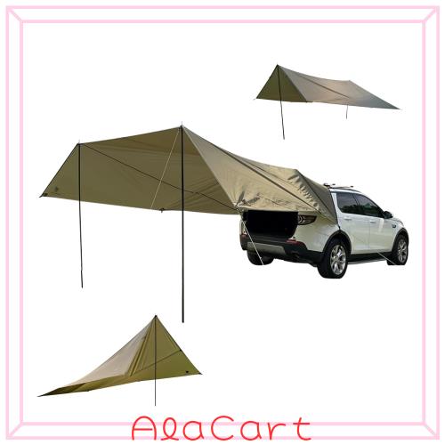Geer Top カーサイドタープ 車用 リアゲートタープ カーサイドオーニング 大型 20？広い日陰面積 防水 遮熱 日よけ 設営簡単 アウトドア