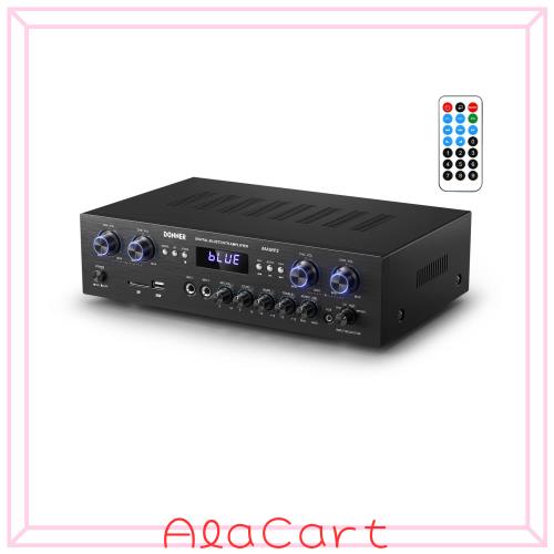 Donner パワーアンプ Bluetooth5.0 オーディオアンプ 出力440W オーディオステレオレシーバー USB/SD/FM/2MicINEcho/RCA/LED スタジオ ホ