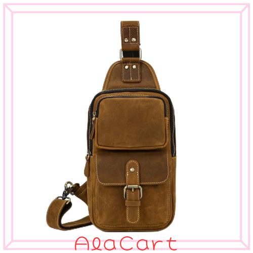 [Luufan] ワンショルダーバッグ 本革 メンズ iPad対応 レザー ボディバッグ 通勤鞄 斜め掛けバッグ 肩掛けバッグ 通学鞄 男性用 自転車鞄