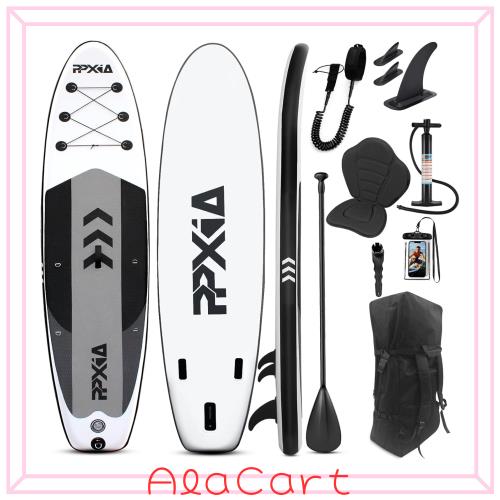 PPXIATO SUP ボード インフレータブル パドル耐荷重量200kg ボード カヤックシート付け 長320cm 幅82cm 厚15cm 両用パドル スタンドアッ