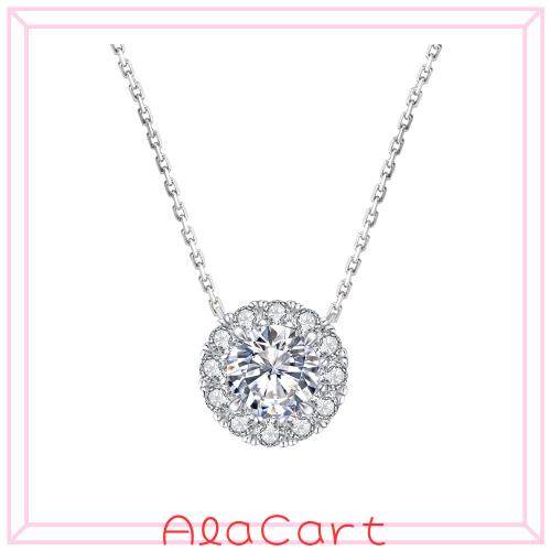 [KRKC] ネックレス レディース モアッサナイト 一粒ダイヤシルバー925 モアサナイト ペンダントネックレス 金属アレルギー対応 ホワイト