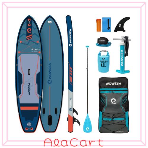 WOWSEA B1インフレータブルスタンドアップパドルボード、耐久性と安定性のあるファミリータイムSUPボード、iSUPアクセサリを備えたレジャ