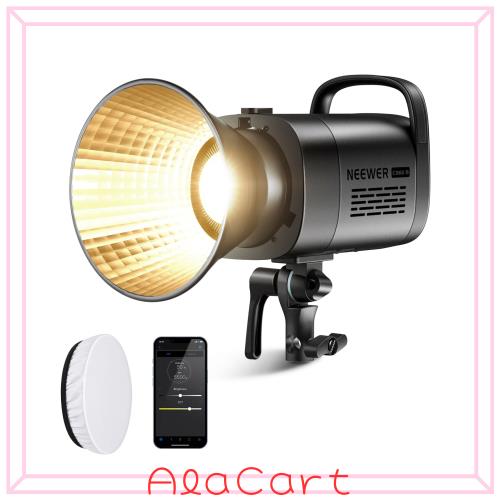 NEEWER CB60B LEDビデオライト 70W COB定常光ライト 撮影用ライト 二色温度調節(2700K-6500K) 高輝度34000lux/m 2.4G＆APP制御/ディフュー