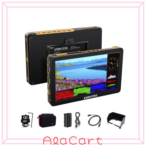 ANDYCINE T6 6インチデジタル一眼レフビデオモニター 1920x1080 耐久アルミシェルオンカメラ4K HDMIモニター全波形、3D LUT（バッテリー