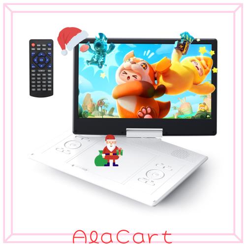 Surfola ポータブルDVDプレーヤー 16.9型 CDプレーヤー 14.1インチ液晶 デュアルアンプ内蔵 4〜6時間再生 リージョンフリー USB/SDカード